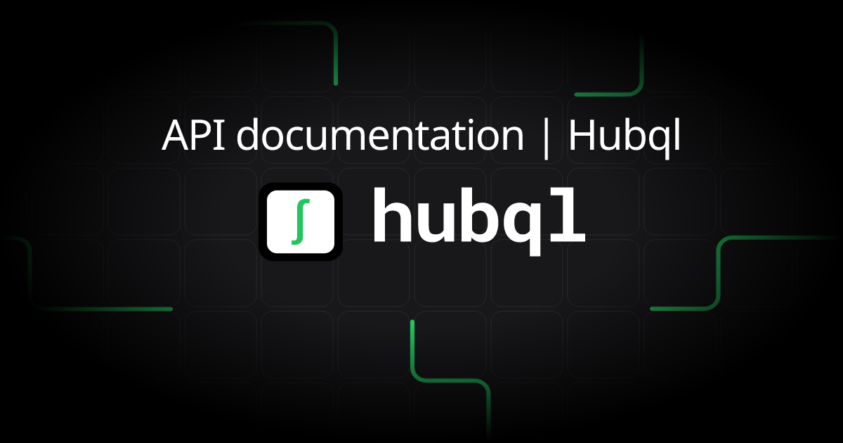API documentation | Hubql